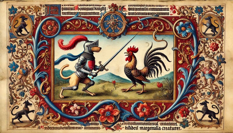 A Medieval Illuminated Manuscript Marginalia. AI Generated. Stock ...