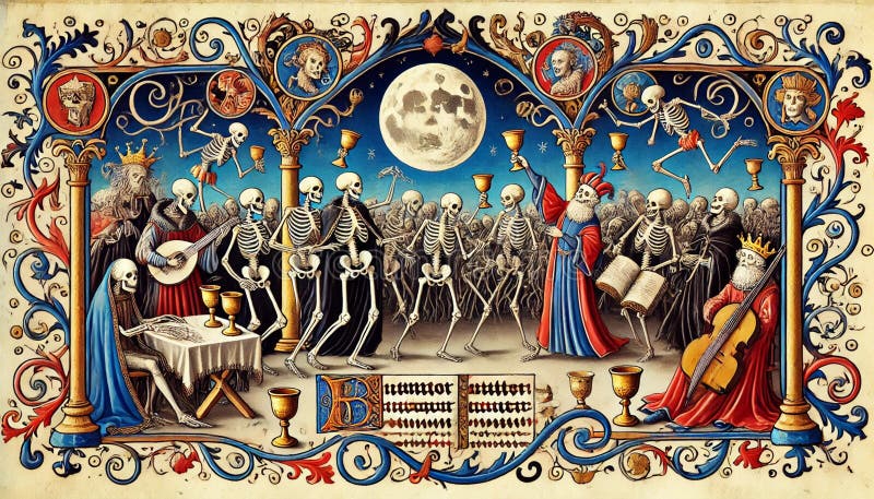 A Medieval Illuminated Manuscript Marginalia. AI Generated. Stock ...