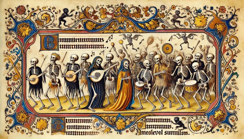 A Medieval Illuminated Manuscript Marginalia. AI Generated. Stock ...