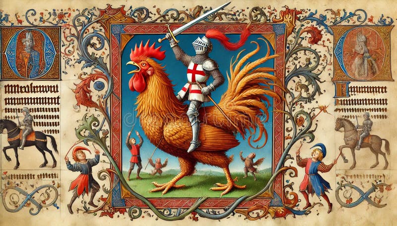 A Medieval Illuminated Manuscript Marginalia. AI Generated. Stock ...