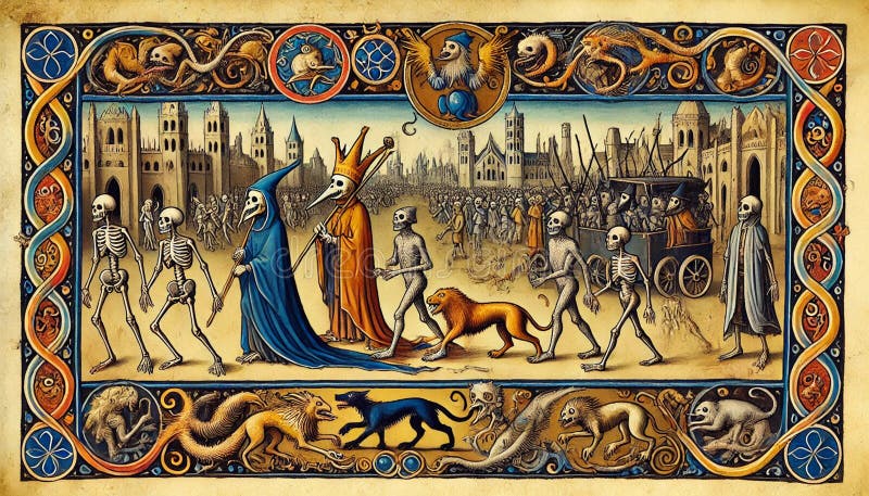 A Medieval Illuminated Manuscript Marginalia. AI Generated. Stock ...