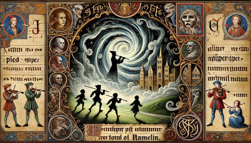 A Medieval Illuminated Manuscript Marginalia. AI Generated. Stock ...