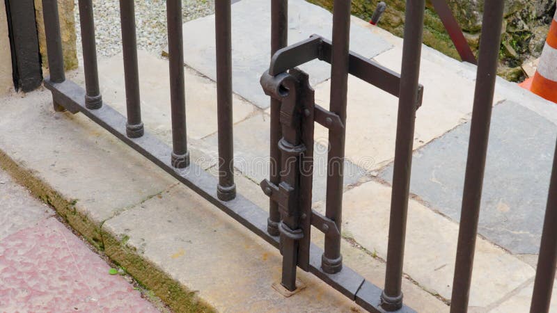 Medieval Iron Lower Lock of the Ancient Gate Stock Footage - Video of ...