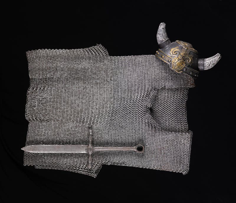 Medieval Iron Protective Knight Chain Mail Stock Image - Image of ...