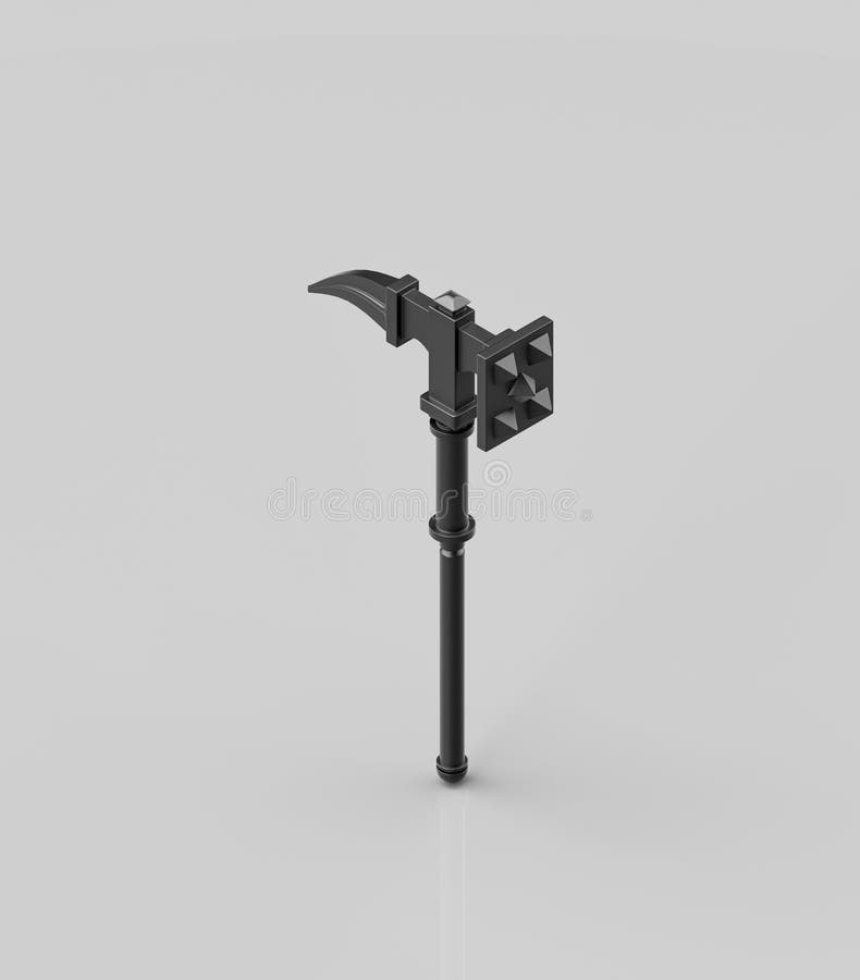 Medieval Isometric Hammer in White Background. Ancient Battle Weapon ...