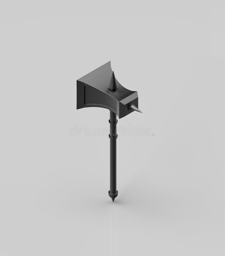 Medieval Isometric Hammer in White Background. Ancient Battle Weapon ...