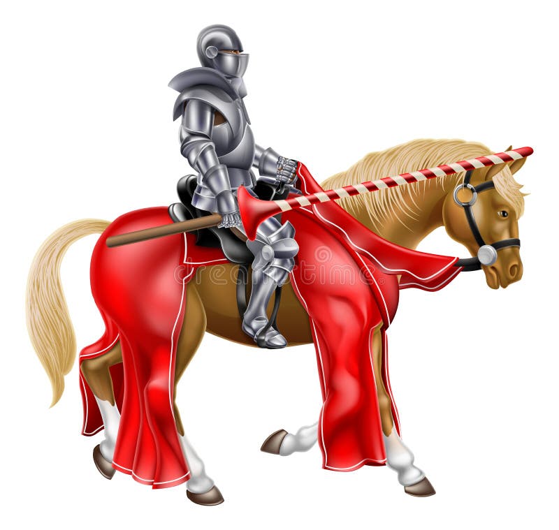 Medieval Joust Knight on Horse Stock Vector - Illustration of brown ...