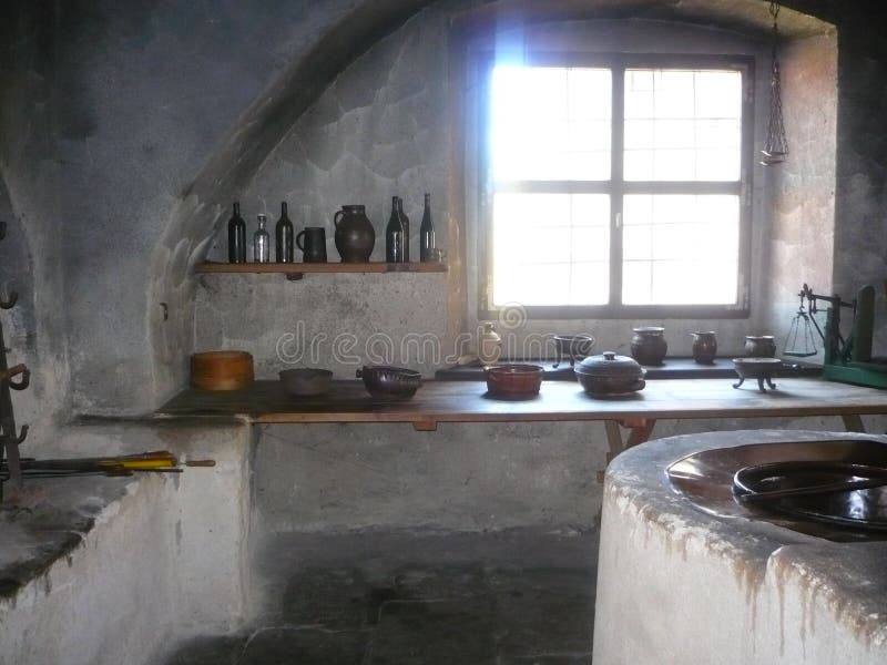 Medieval Kitchen at Chenonceau Castle in France Stock Image - Image of ...