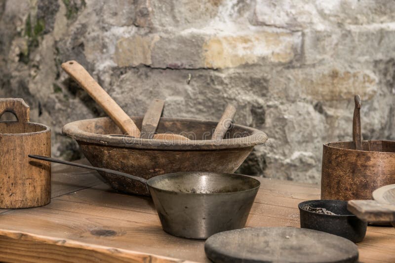 Medieval kitchen stock image. Image of heat, cooking - 109978081