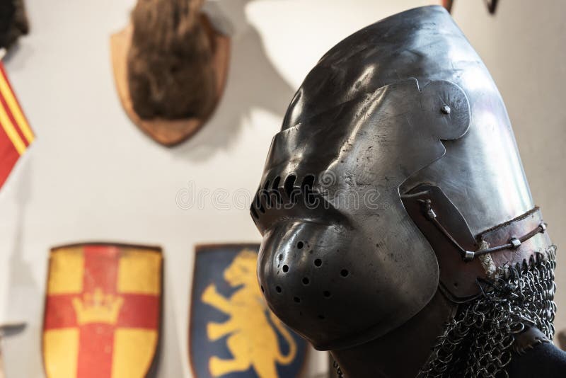 Knight Helmet Closed Visor Close Up Medieval Armor Stock Photos - Free ...