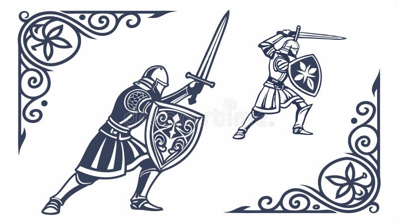 Medieval Knight Corner, Historical Warrior and Armor Illustration ...