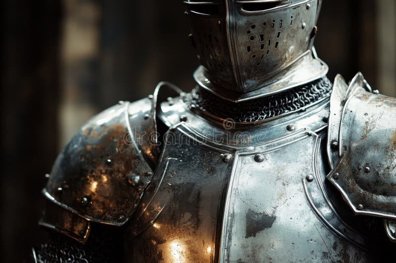 Medieval Knight Armor Displayed in a Rustic Setting Highlighting ...