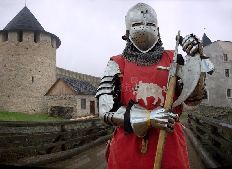 Medieval Knight in the Castle Stock Image - Image of period, chivalry ...