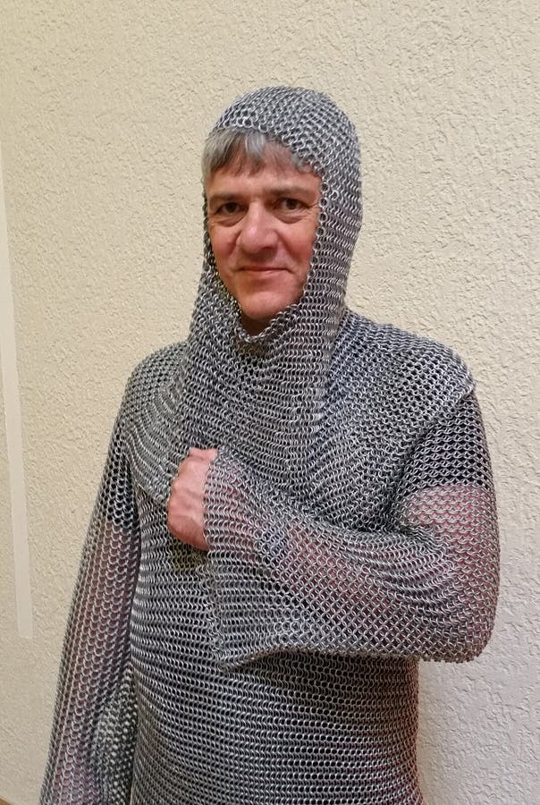 Medieval Knight with Chain Mail Stock Photo - Image of attack, duel ...