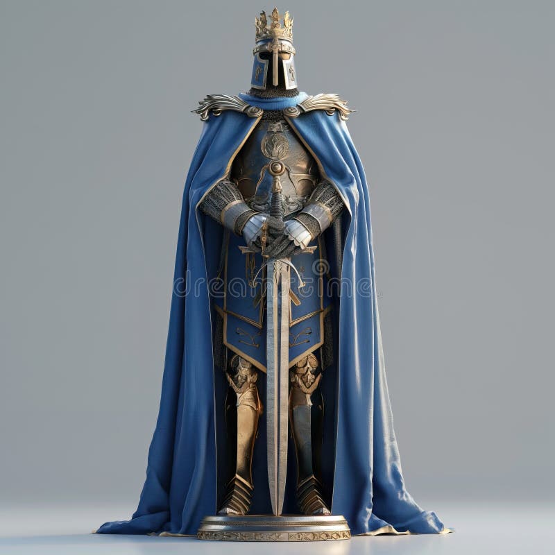 Medieval Knight with a Crown. Stock Illustration - Illustration of ...