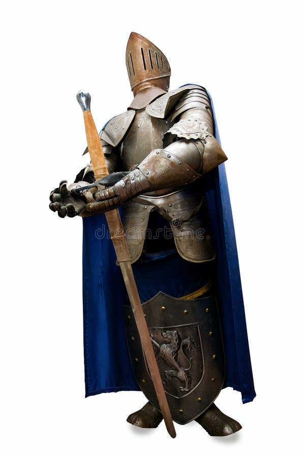 Medieval Knight Full Armor with Sword Stock Photo - Image of battle ...