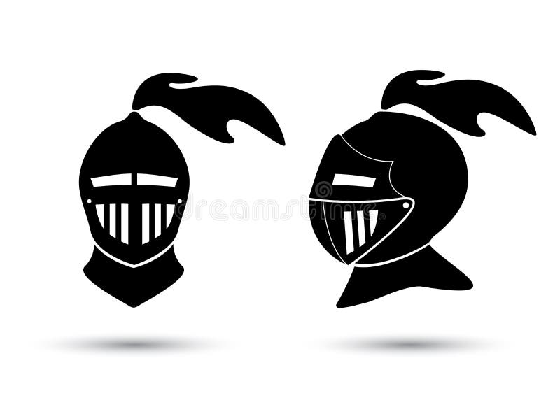 Medieval knight in helmet stock vector. Illustration of icon - 132444635