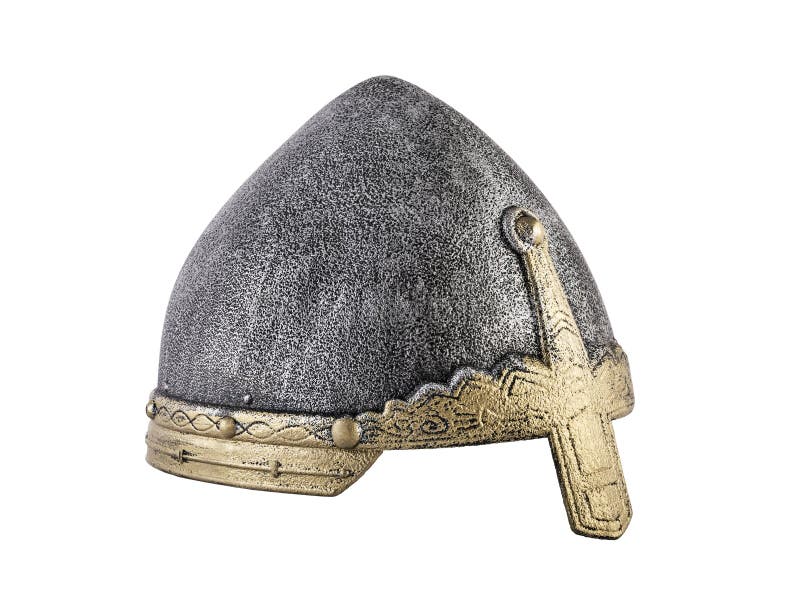 Medieval Knight in Shiny Metal Armor with Helmet in Hand Against a ...