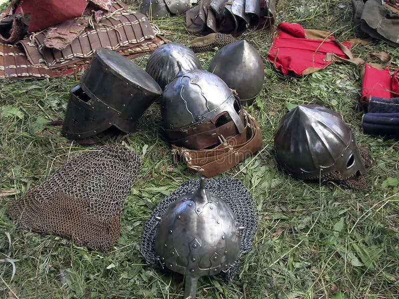Medieval knight helmet stock image. Image of medieval - 203928143