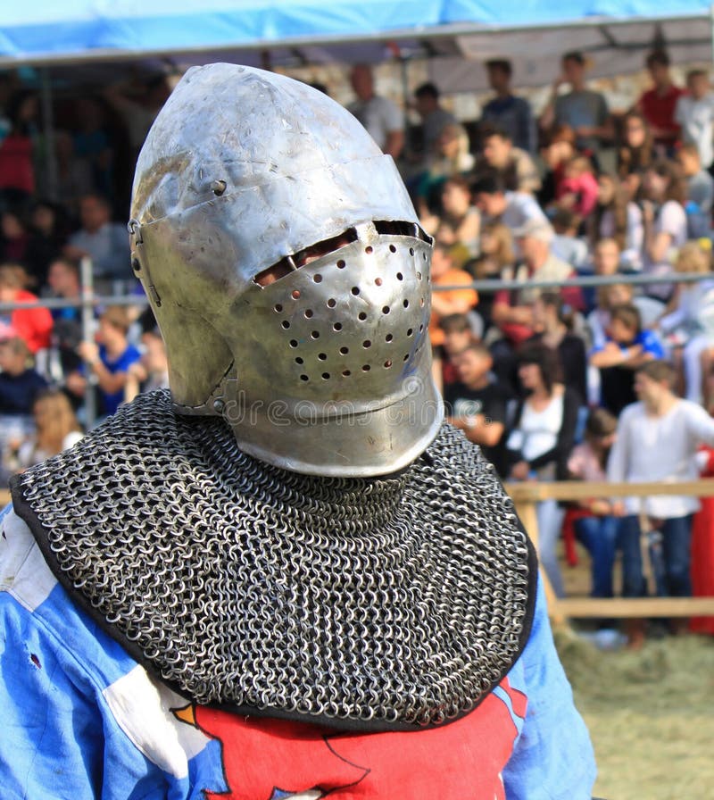 Medieval Knight in Iron Armor Closeup Editorial Photography - Image of ...