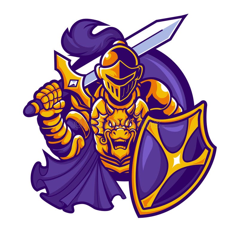 Medieval Knight Modern Logo Design Stock Illustration - Illustration of ...