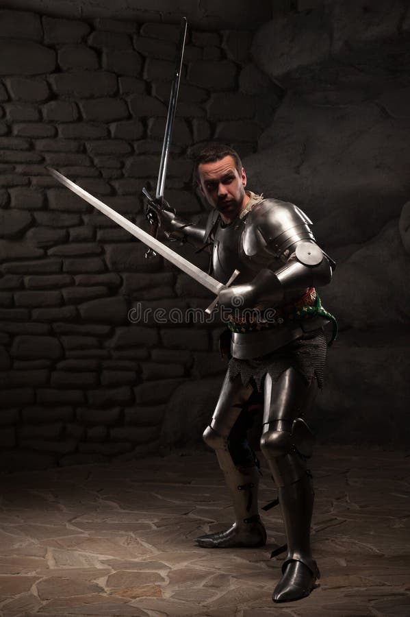 Medieval Knight and Lady Posing Stock Image - Image of attack, medieval ...