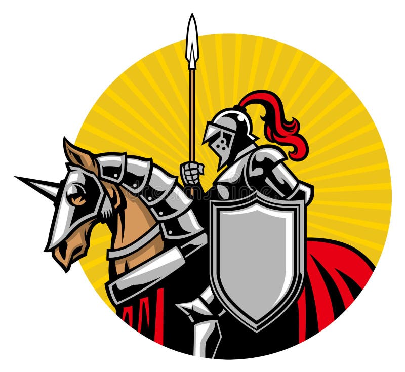 Knight on the Horse, Crusader Stock Vector - Illustration of warrior ...