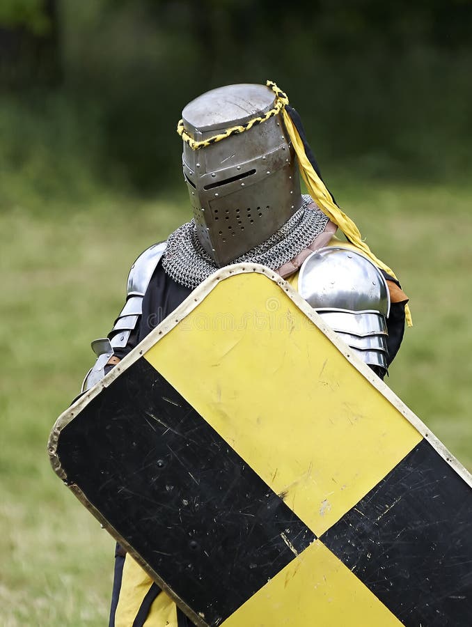 Medieval Knight with Shield Stock Photo - Image of single, battle: 31831922