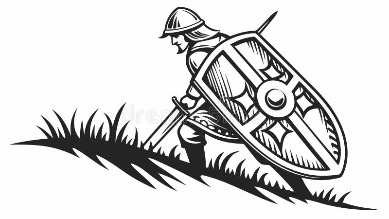 Medieval Knight with Shield, Valor Historical Warrior, Vector Design ...