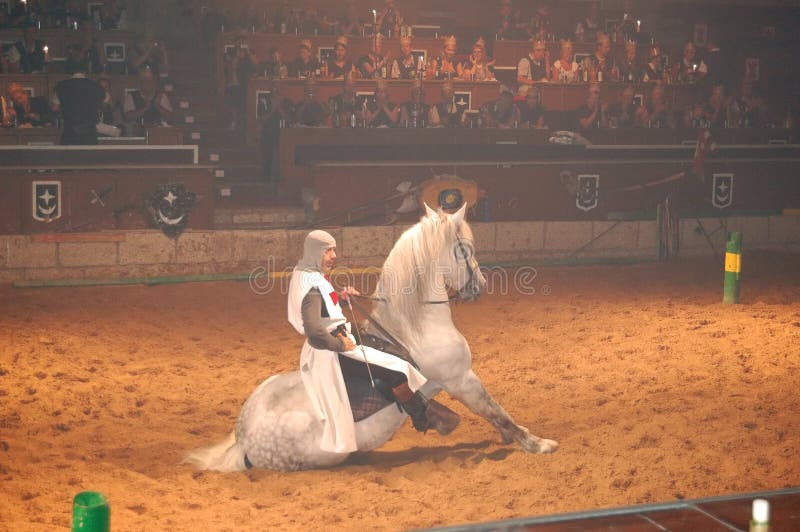 The Medieval Knight Shows Horse Training Editorial Stock Image - Image ...