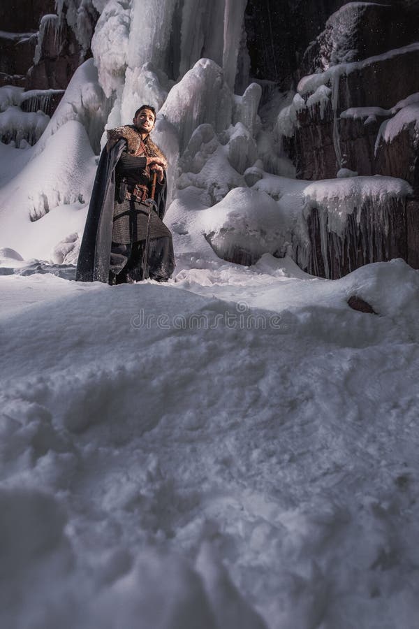 Medieval Knight with Sword in Armor As Style Game of Throne Stock ...