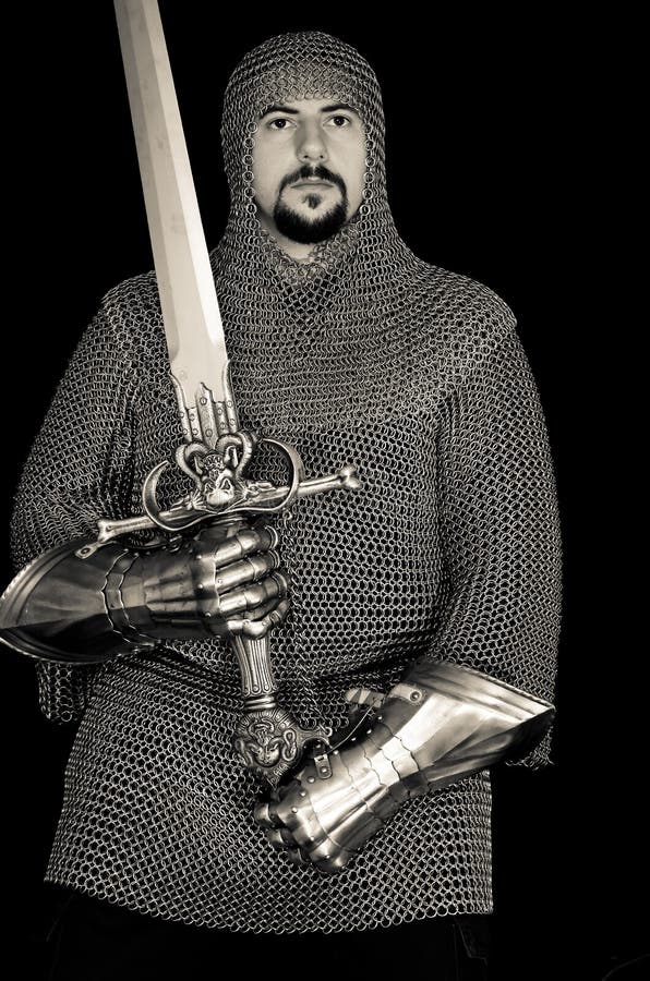 Medieval Knight with Sword stock photo. Image of arthur - 30387088