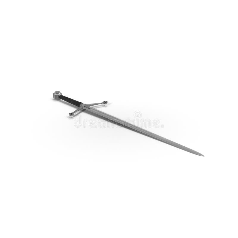 Medieval Knight Sword With Sheath On White. 3D Illustration Stock ... Medieval Knight Sword With Sheath On White. 3D Illustration Stock ...