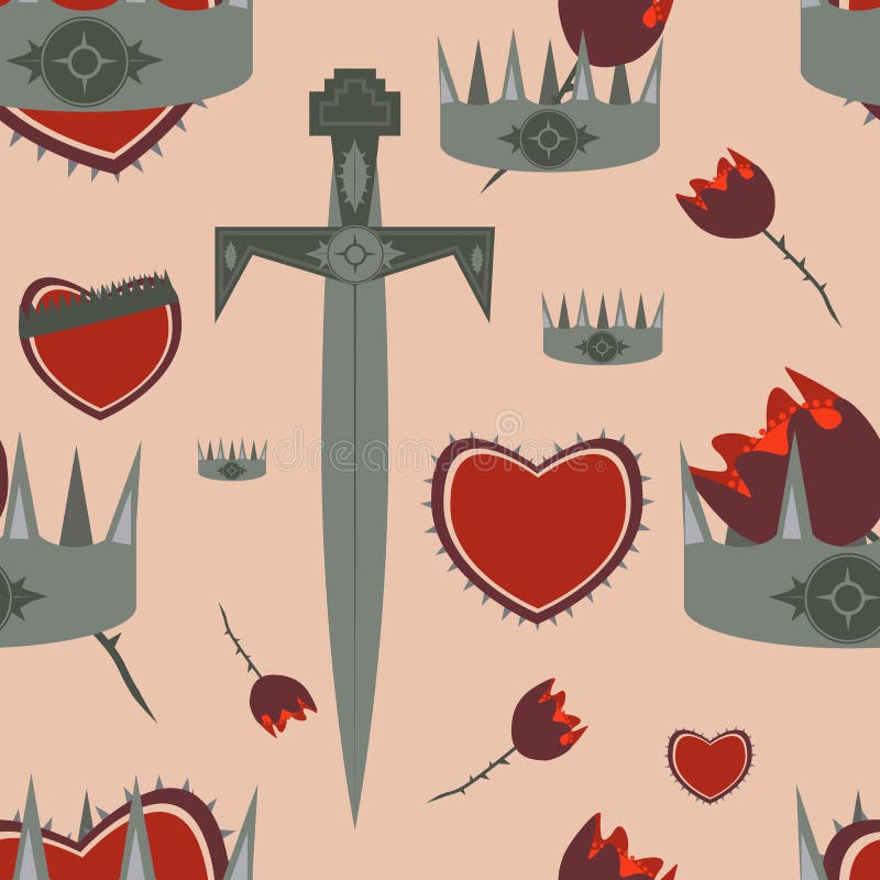 Abstract Seamless Medieval Cross Pattern Stock Vector - Illustration of ...