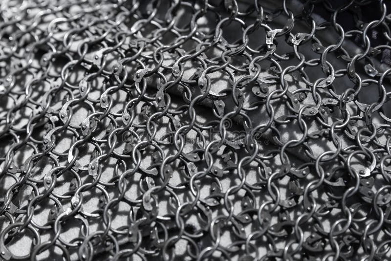 Medieval Knight Torso Armor Made of Linked Iron Rings. Chain Mail Stock ...