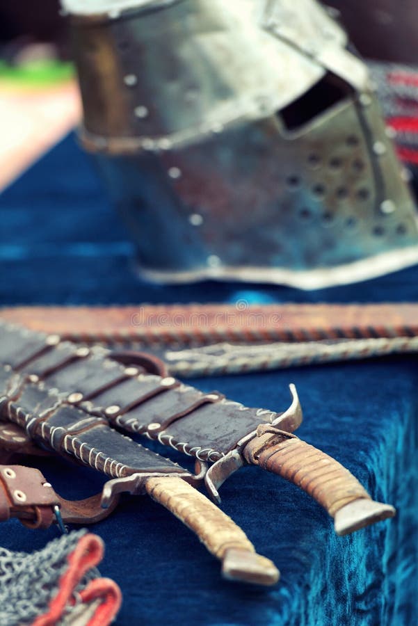 Knight Weapons. Knight Festival. Medieval Weapons. Stock Photo - Image ...
