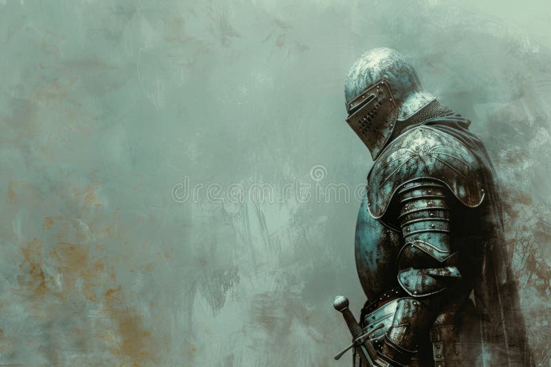 Medieval Knight Wearing Armor Portrait Stock Image - Image of battle ...