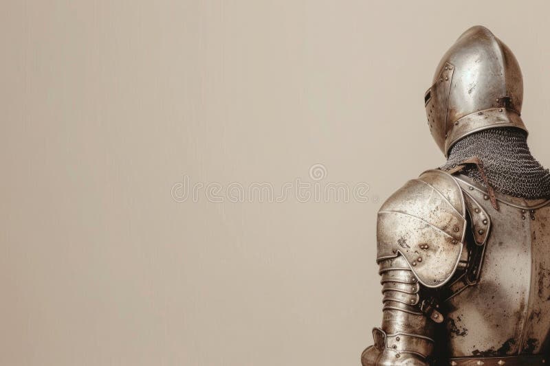 Medieval Knight Wearing Armor Portrait. Copy Space for Text Stock Image ...