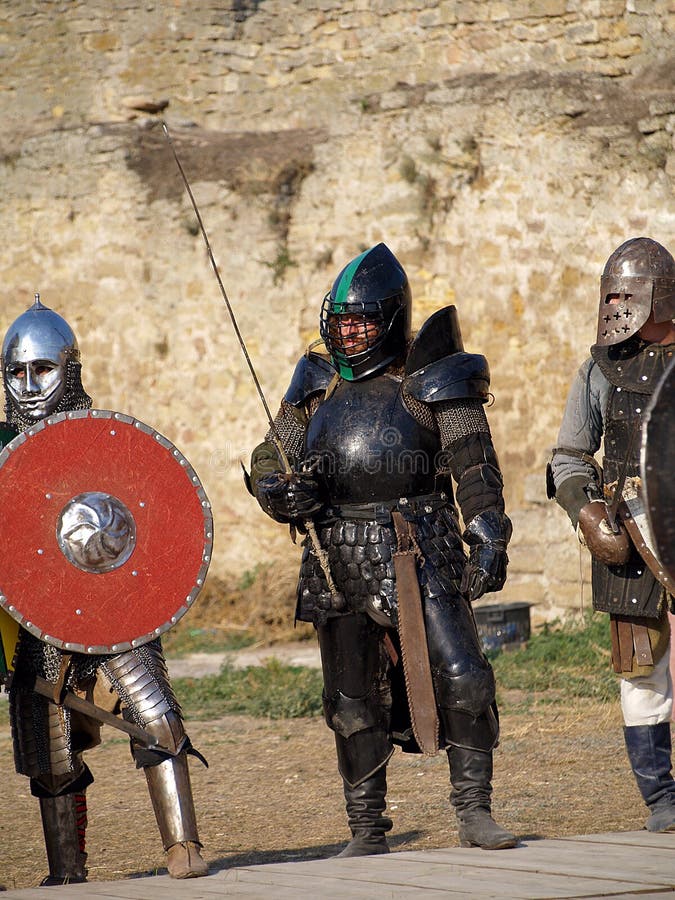 Medieval knights fencing editorial photography. Image of historic ...