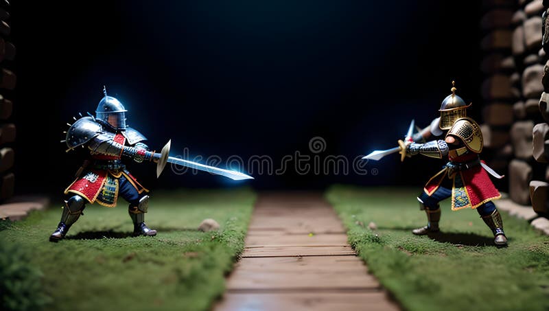 Medieval Knights in Battle, Illustration Stock Illustration ...