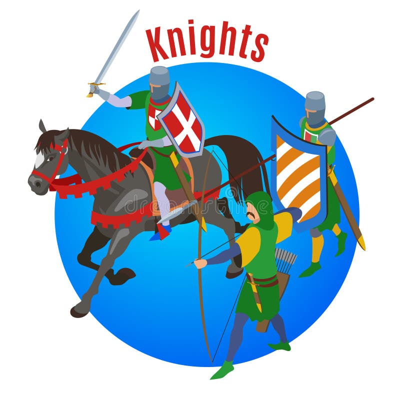 Medieval Knights Circle Background Stock Vector - Illustration of ...