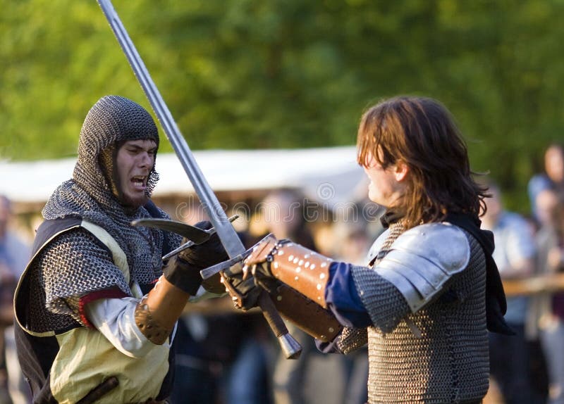 Medieval knights fencing editorial photo. Image of combat - 12410281