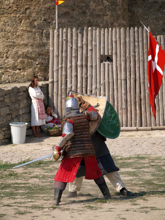 Medieval knights fencing editorial image. Image of heat - 29602655