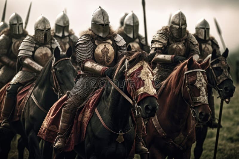 Medieval Knights Field. Generate Ai Stock Illustration - Illustration ...