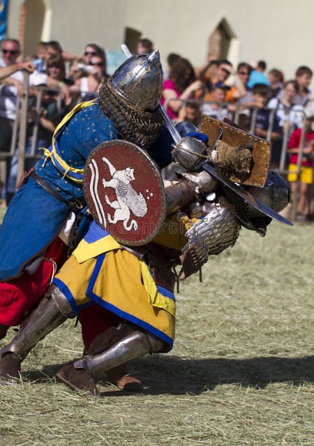 Medieval knights fight stock image. Image of forces, fight - 26828117