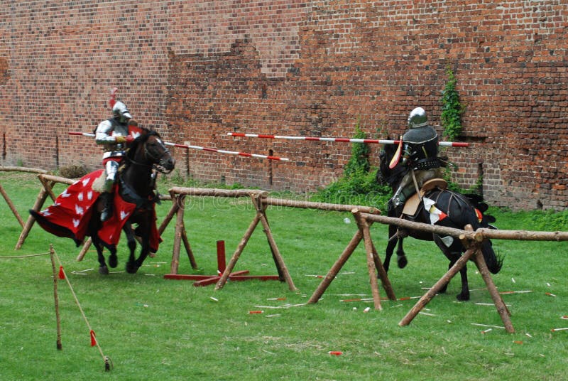 Medieval knights jousting stock photo. Image of gallop - 3285998