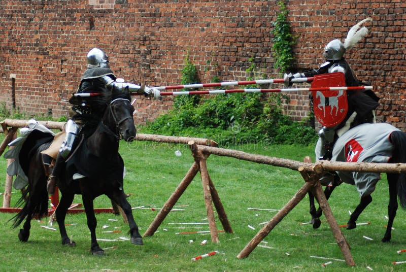 Medieval knights jousting stock image. Image of knights - 3300005