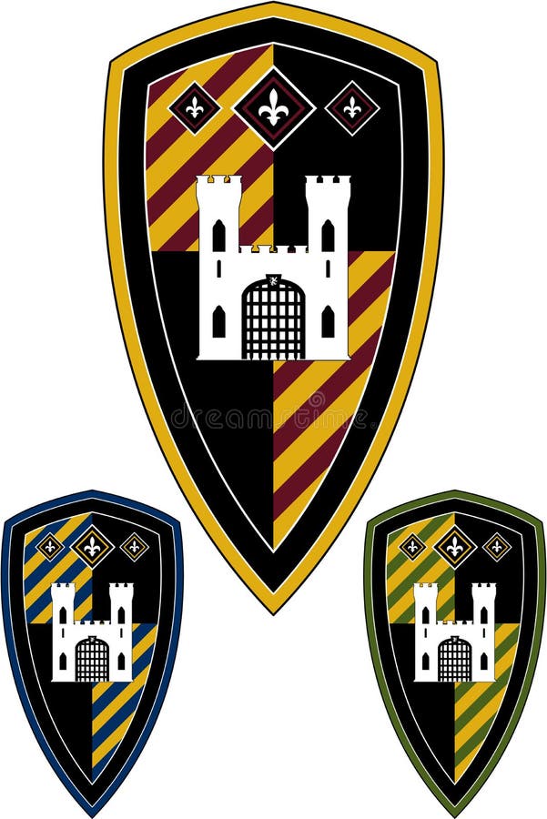 Medieval Knights Shield stock vector. Illustration of fleurdelys - 88475828