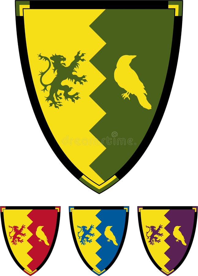 Medieval Knights Shield stock vector. Illustration of crow - 88475448