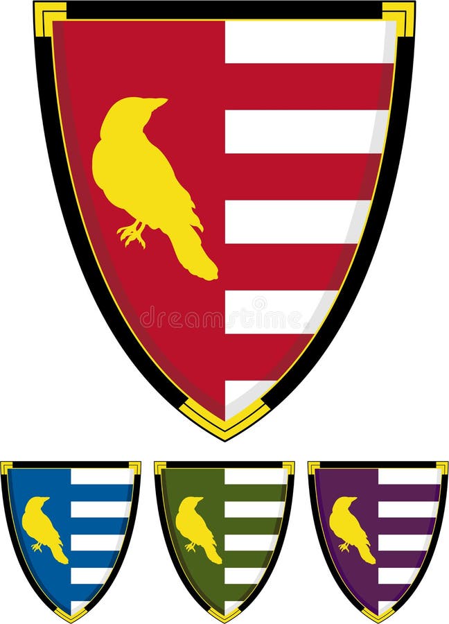 Raven heraldic shields stock vector. Illustration of design - 54929422